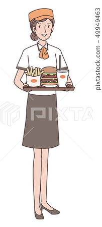 Fast food clerk - Stock Illustration [49949463] - PIXTA