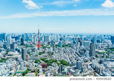 [Tokyo] City landscape - Stock Illustration [49949680] - PIXTA