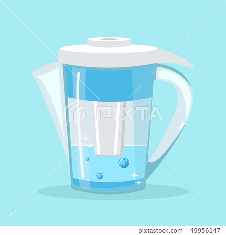 Water Filter Jug, Pitcher Flat Vector Illustration - Stock Illustration ...
