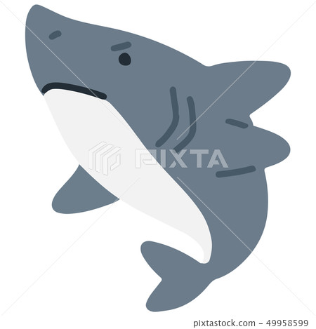 Simple and cute shark illustration without main... - Stock Illustration ...