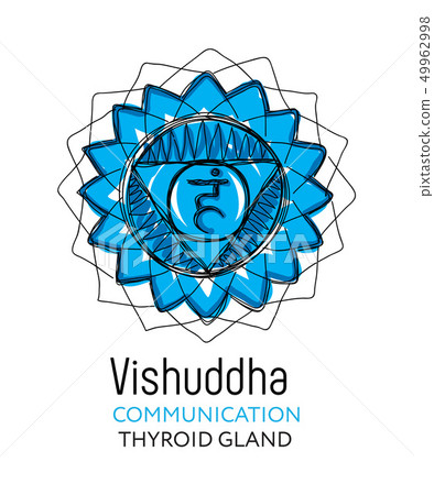 Chakra Vishuddha - thyroid gland, Ayurveda - Stock Illustration ...