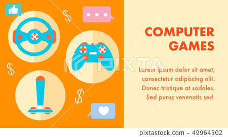 Computer Games, Gaming Flat Vector Banner Template - Stock Illustration ...