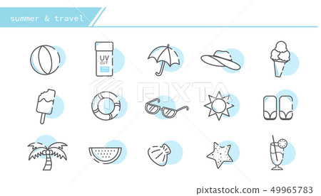 Summer Icons with white background - Stock Illustration [49965783] - PIXTA
