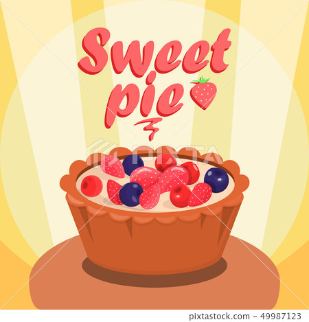 Delicious Berry Pie Cartoon Social media Banner - Stock Illustration ...