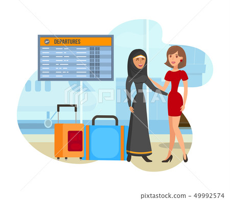 Student Exchange Program Flat Color Illustration - Stock Illustration ...