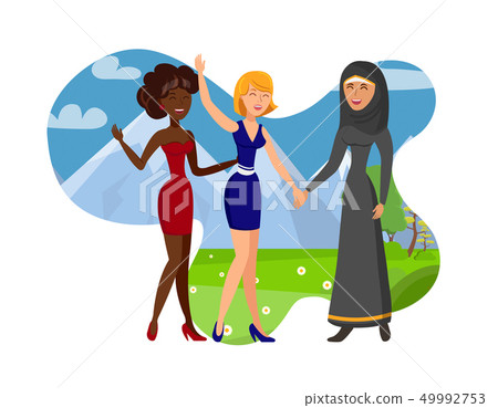 Make Foreign Friends Color Vector Illustration - Stock Illustration ...