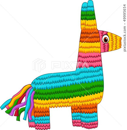 Cartoon colorful pinata isolated on white backgrou - Stock Illustration ...