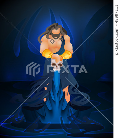 Vector Flat Death God Ancient Greek Mythology. - Stock Illustration ...