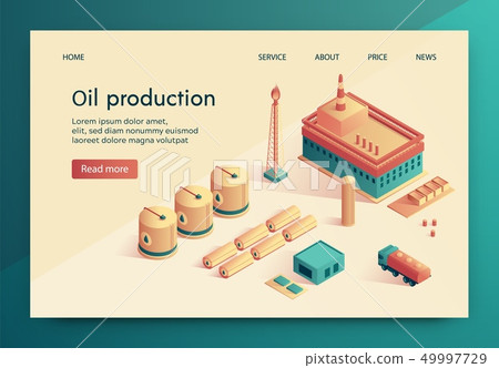 Vector Illustration is Written Oil Production. - Stock Illustration ...