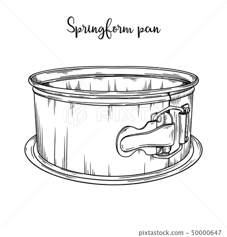 Sketch baking dish cakes isolated on white - Stock Illustration ...