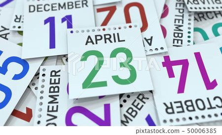 April 23 date on calendar page. 3D rendering - Stock Illustration ...