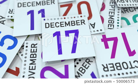 Calendar page shows December 17 date. 3D rendering - Stock Illustration ...