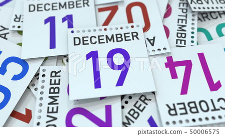 Calendar page shows December 19 date, 3D rendering - Stock Illustration ...
