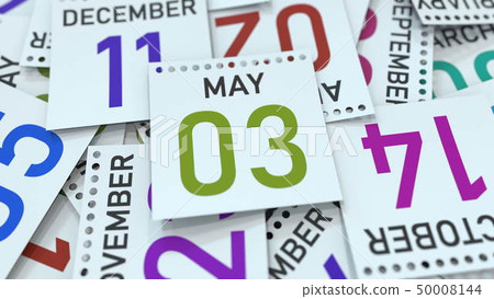 May 3 date on calendar page. 3D rendering - Stock Illustration ...