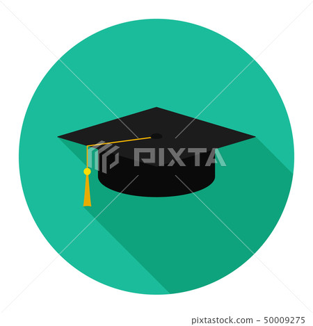Graduation cap flat icon - Stock Illustration [50009275] - PIXTA