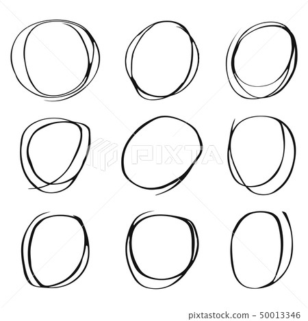 Set of hand drawn circles - Stock Illustration [50013346] - PIXTA