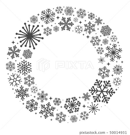 Snowflake wreath on white background - Stock Illustration [50014931 ...