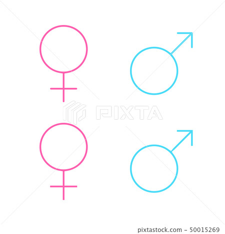 Set of male and female line symbols - Stock Illustration [50015269] - PIXTA