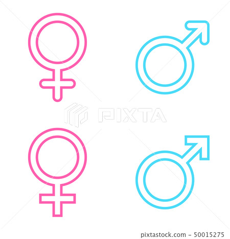 Set of male and female line symbols - Stock Illustration [50015275] - PIXTA