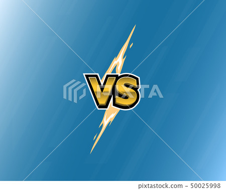 VS letters of lightning on blue background.... - Stock Illustration ...