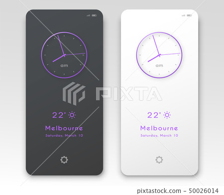 Mobile application interface design. Clock...-插圖素材 [50026014] - PIXTA圖庫