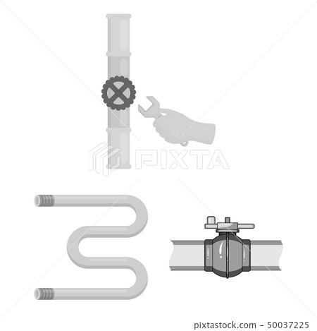 Vector design of pipe and plumbing sign. Set of... - Stock Illustration ...
