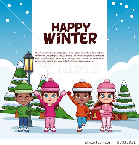 Happy winter poster - Stock Illustration [50039831] - PIXTA
