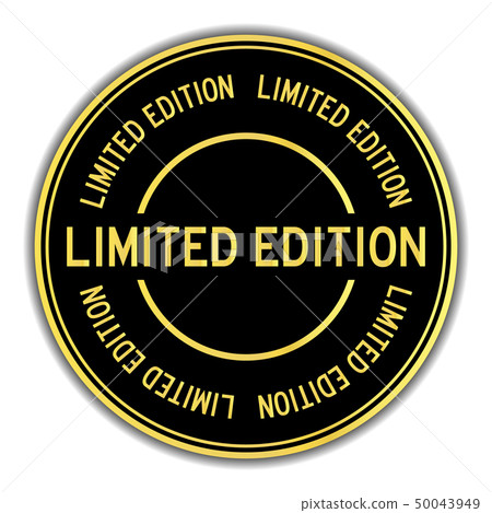 Black and gold color limited edition word sticker - Stock Illustration ...