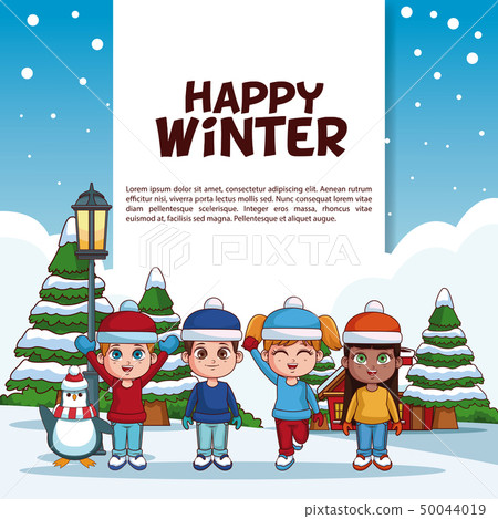Happy winter poster-插圖素材 [50044019] - PIXTA圖庫
