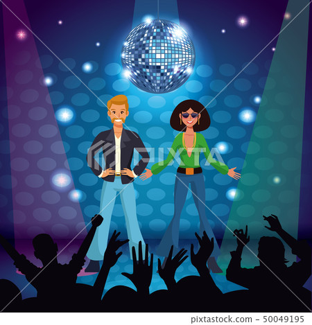 Couple of disco dancers - Stock Illustration [50049195] - PIXTA