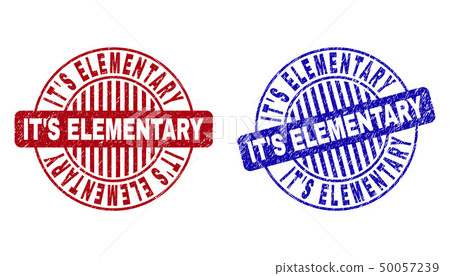 Grunge IT S ELEMENTARY Scratched Round Stamps - Stock Illustration ...