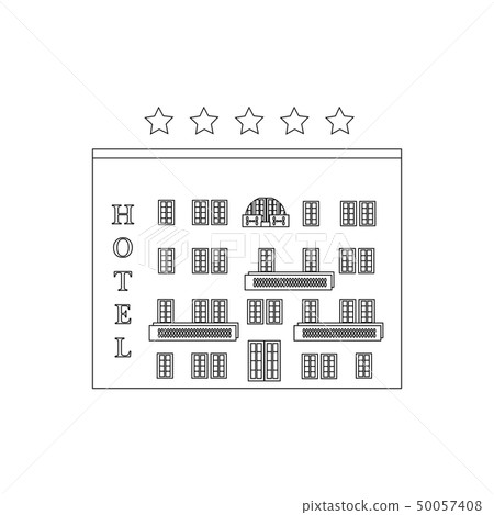 Hotel new outline - Stock Illustration [50057408] - PIXTA
