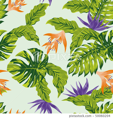 jungle bright color seamless pattern - Stock Illustration [50060204 ...