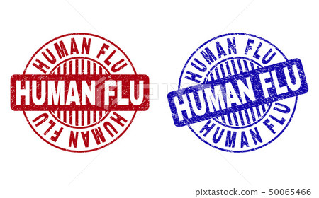 Grunge HUMAN FLU Scratched Round Stamps - Stock Illustration [50065466 ...