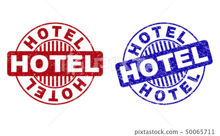 Grunge HOTEL Textured Round Stamps - Stock Illustration [50065711] - PIXTA