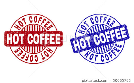 Grunge HOT COFFEE Textured Round Watermarks-插圖素材 [50065795] - PIXTA圖庫