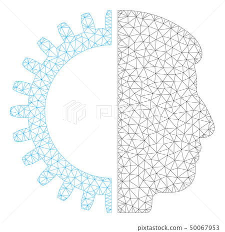 Android Head Polygonal Frame Vector Mesh... - Stock Illustration ...