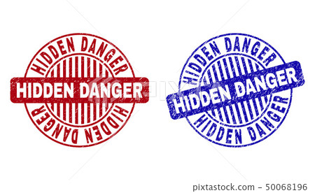 Grunge HIDDEN DANGER Textured Round Watermarks - Stock Illustration ...