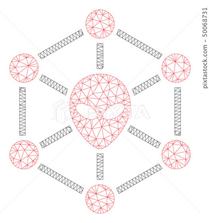 Alien Network Polygonal Frame Vector Mesh... - Stock Illustration ...