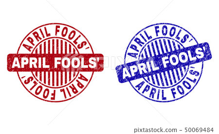 Grunge APRIL FOOLS Scratched Round Stamp Seals - Stock Illustration ...