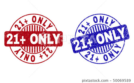Grunge 21 Plus ONLY Textured Round Stamps - Stock Illustration ...