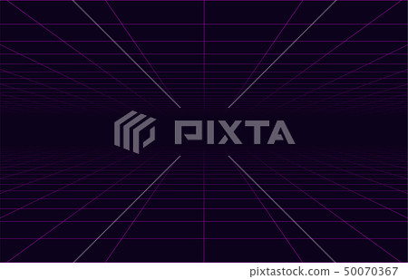 80s retro neon space travel grid . - Stock Illustration [50070367] - PIXTA