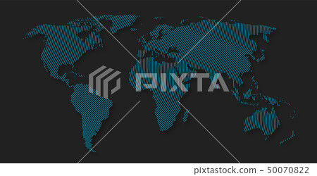 Stripe world map abstract line pattern . - Stock Illustration [50070822 ...