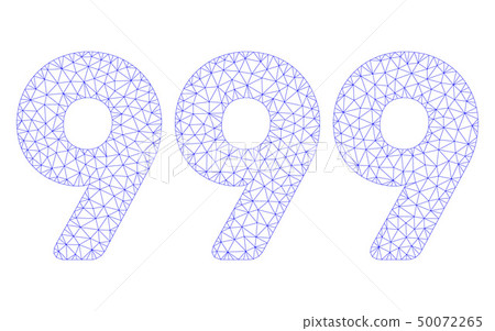 999 Digits Text Polygonal Frame Vector Mesh... - Stock Illustration ...