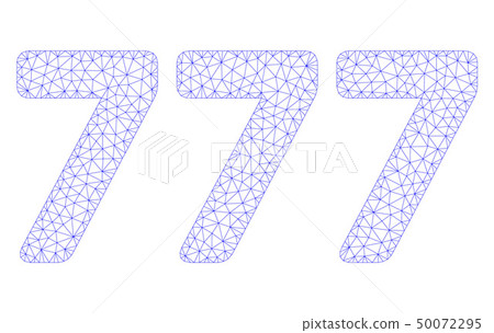 777 Digits Text Polygonal Frame Vector Mesh... - Stock Illustration ...