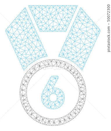 6Th Place Medal Polygonal Frame Vector Mesh... - Stock Illustration ...