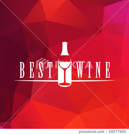 Cool flat wine or winery logo on triangle pattern - Stock Illustration ...