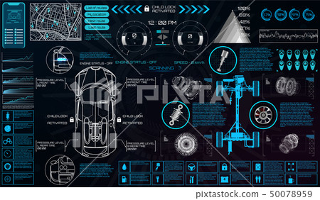 Car service in the style of HUD. -插圖素材 [50078959] - PIXTA圖庫