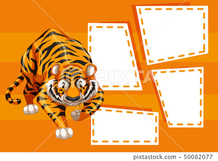 Tiger on note template - Stock Illustration [50082077] - PIXTA