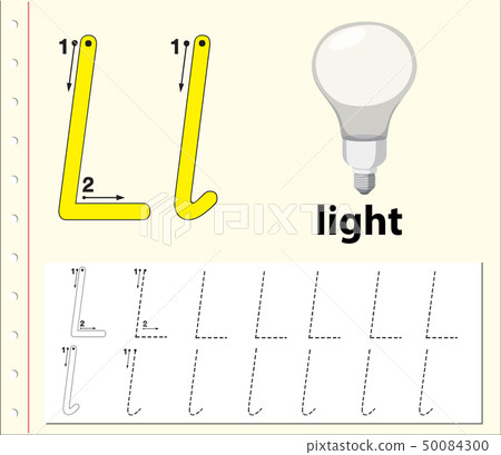 Letter L tracing alphabet worksheets - Stock Illustration [50084300 ...